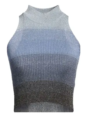 Gcds Knitted Metallic Crop Top - Blue