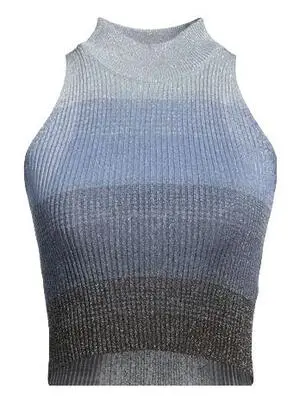 Gcds GCDS Knitted Metallic Crop Top Light Blue