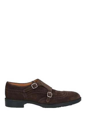 DOUCAL'S Dark Suede Monk Strap Loafers - Brown