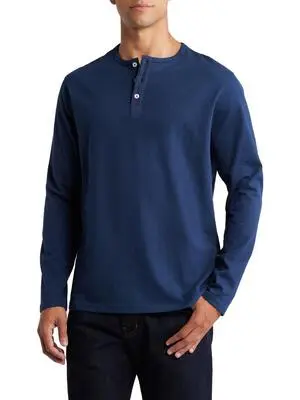 Stone Rose Performance Piqué Henley - Navy