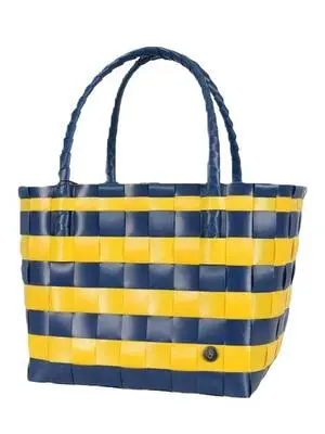HANDED BY Handed By Paris Spirit Recycled Tote Bag Blue/maize Stripes