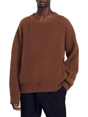 Sandro SANDRO Rib Knit Jumper Caramel