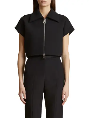 KHAITE Robin Full Zip Crepe Crop Top