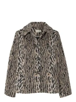 Rixo Leopard-print Felt Tommie Jacket - Animal Print