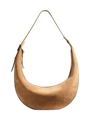 Khaite Augustina Suede Hobo Bag Mud