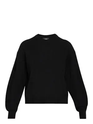 Theory Cashmere Crewneck Cropped Sweater - Blk
