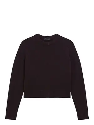 Theory Theory Cashmere Crewneck Cropped Sweater Cacao - Da