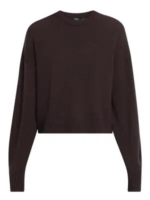 Theory Theory Cashmere Crewneck Cropped Sweater Cacao