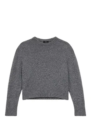 Theory Theory Cashmere Crewneck Cropped Sweater Lt Chrcl