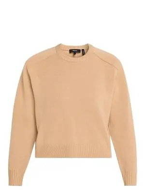 Theory Theory Cashmere Crewneck Cropped Sweater New Camel