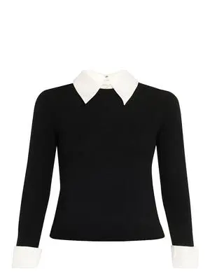 Alice + Olivia Collared Slim-fit Sweater - Black