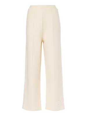 XU ZHI Embroidered Wool-blend Sweatpants - Yellow