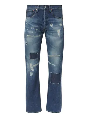 Junya Watanabe Distressed Straight Jeans - Blue