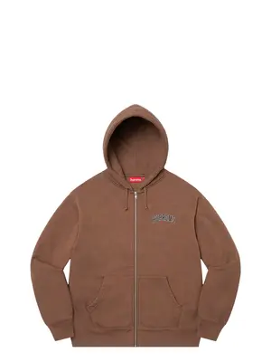 Supreme Doughboy Zip Up Hooded Sweatshirt - Brown