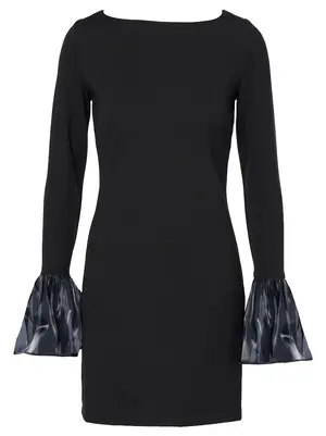 Staud Hawthorne Mini Dress With Organza Trim - Black