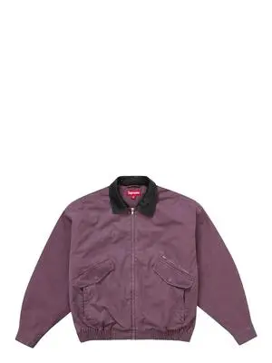 Supreme Leather Collar Utility Jacket - Dusty Purple