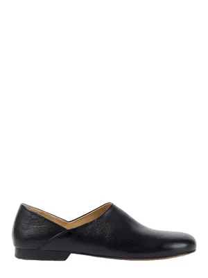 LEMAIRE Leather Slippers - Black