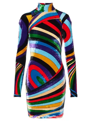 Emilio Pucci Iride Velvet Minidress - Multicoloured