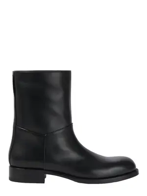 THE ROW Nobilis Leather Ankle Boots - Black