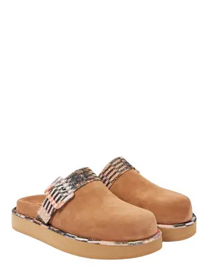 Missoni Suede Clogs - Brown