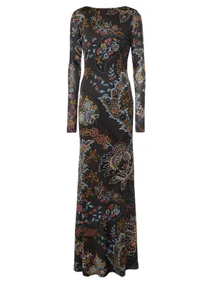 Etro Floral Maxi Dress - Black