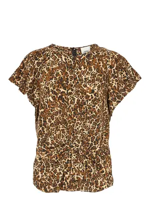 Isabel Marant Tullya Leopard-print Top - Brown