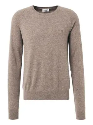 Saint Laurent Cassandre Cashmere Sweater - Beige