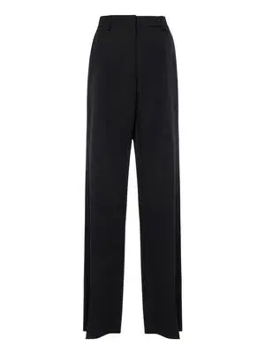 Valentino Garavani Grisaille Virgin Wool Straight Pants - Black