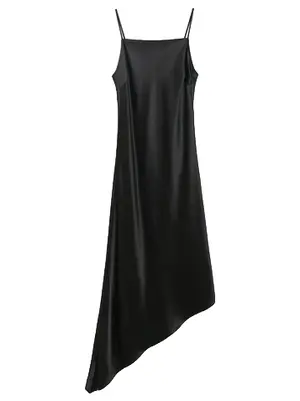 BY MALENE BIRGER Leviana Satin Midi Slip Dress Black