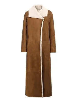 NOUR HAMMOUR Birthday Shearling-Trimmed Leather Coat