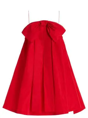 Bernadette Estee Bow-detailed Taffeta Mini Dress - Red