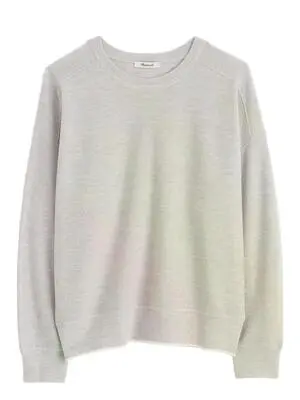 Madewell Merino Wool Crewneck Sweatshirt - Light Hthr Grey Combo