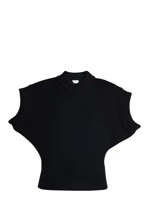 Bottega Veneta Short Sleeve Wool Sweater - Nero