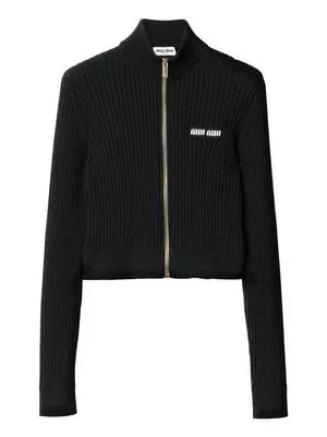 Miu Miu Wool Knit Cardigan - Black