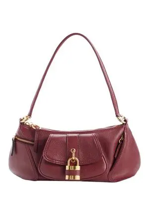 Chloé Chloé The 99 Leather Shoulder Bag Brunet Red 622