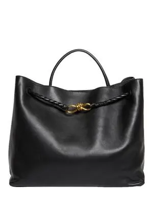 Bottega Veneta Large Andiamo Leather Tote - 1019 Black-m Brass