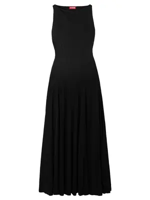 Staud Gramercy Pleated Maxi Dress - Black