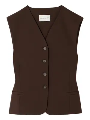 Loulou De Saison Teora Stretch-wool Vest - Brown