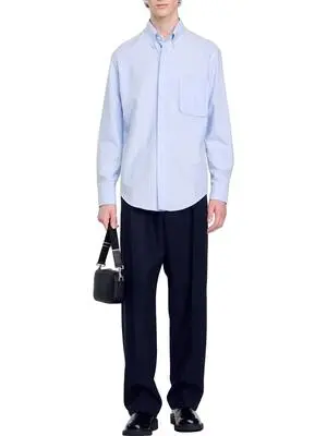 Sandro Oxford Flannel Shirt - Sky Blue