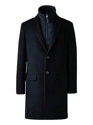 Mackage Wool Topcoat With Removable Down Bib - Black