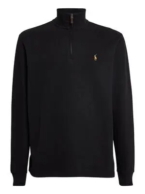 Ralph Lauren Cotton Quarter-zip Sweater - Black