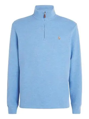Ralph Lauren Cotton Quarter-zip Sweater - Blue