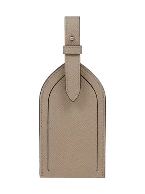 Smythson Smythson Panama Leather Luggage Tag Beige