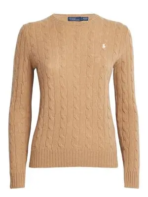 Polo Ralph Lauren Wool-cashmere Julianna Cable Knit Sweater - Beige