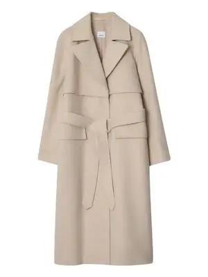 Burberry Long Wool Cashmere Trench Coat Taupe