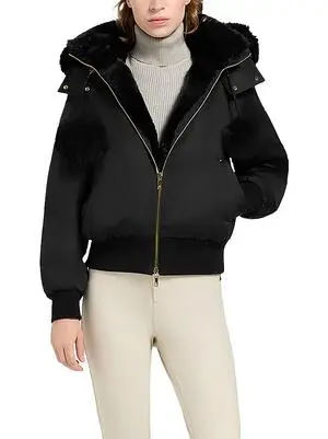 Moose Knuckles Debbie Reversible Bomber Jacket - Black