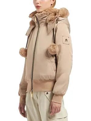 Moose Knuckles Debbie Reversible Bomber Jacket - Champagne