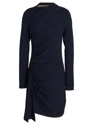 Enza Costa Ruched Metallic Jersey Mini Dress - Navy