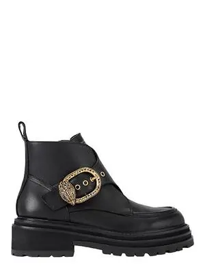 Kurt Geiger Mayfair Buckle-embellished Chunky Leather Ankle Boots - Black