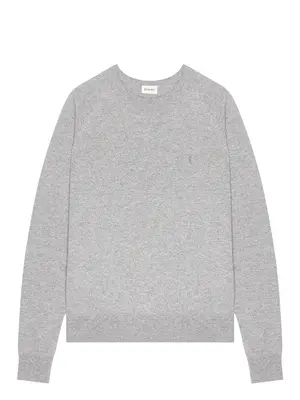 Saint Laurent Cashmere Crewneck Sweater - Gris Chine
